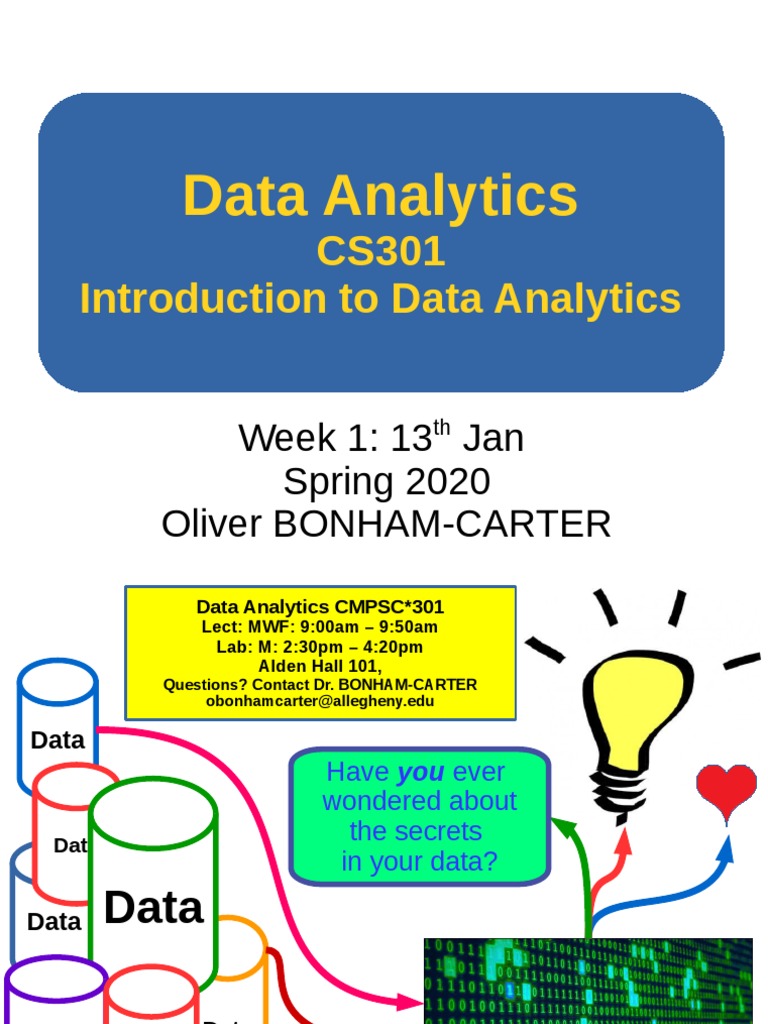 CS301 Introduction To Data Analytics | PDF | Analytics | Watson (Computer)