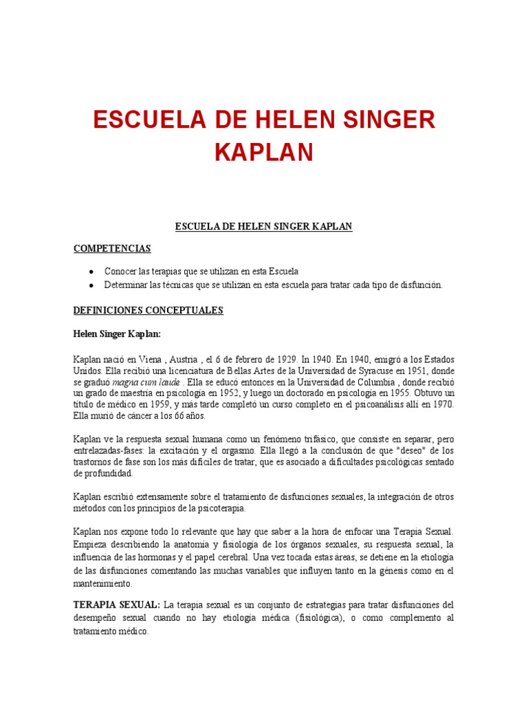 Helen Singer Kaplan | PDF | Orgasmo | Eyaculación