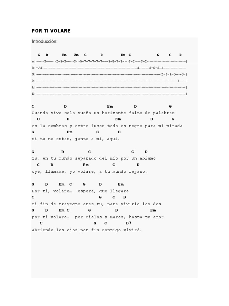 Por Ti Volare | PDF | Entretenimiento (general) | Naturaleza