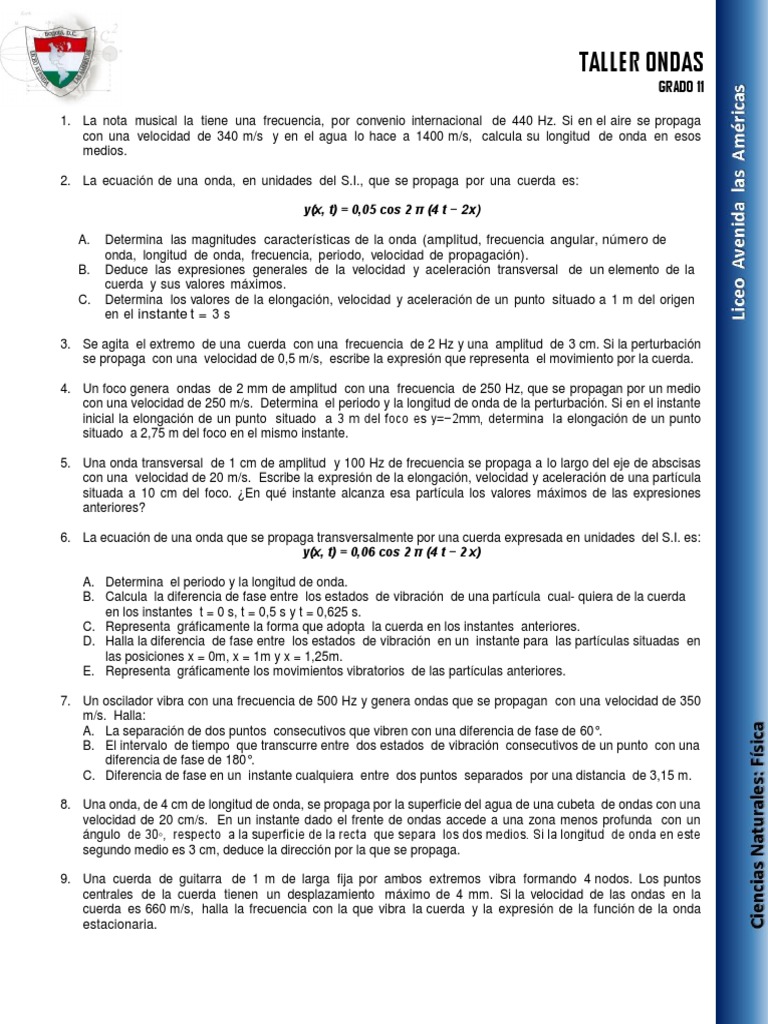 Taller Ondas | PDF | Olas | Frecuencia