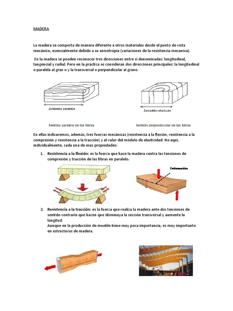Propiedades mecánicas de la madera | PDF | Madera | Resistencia de ...