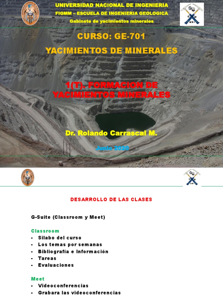 Teoria 1. Introduccion-Formacion de Yacimientos | PDF | Minerales | Roca (geología)