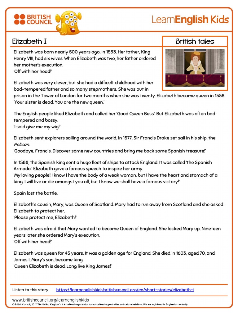 Elizabeth I for Young Learners | PDF