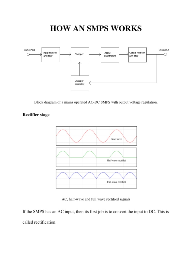 How An Smps Works: Rectifier Stage | PDF