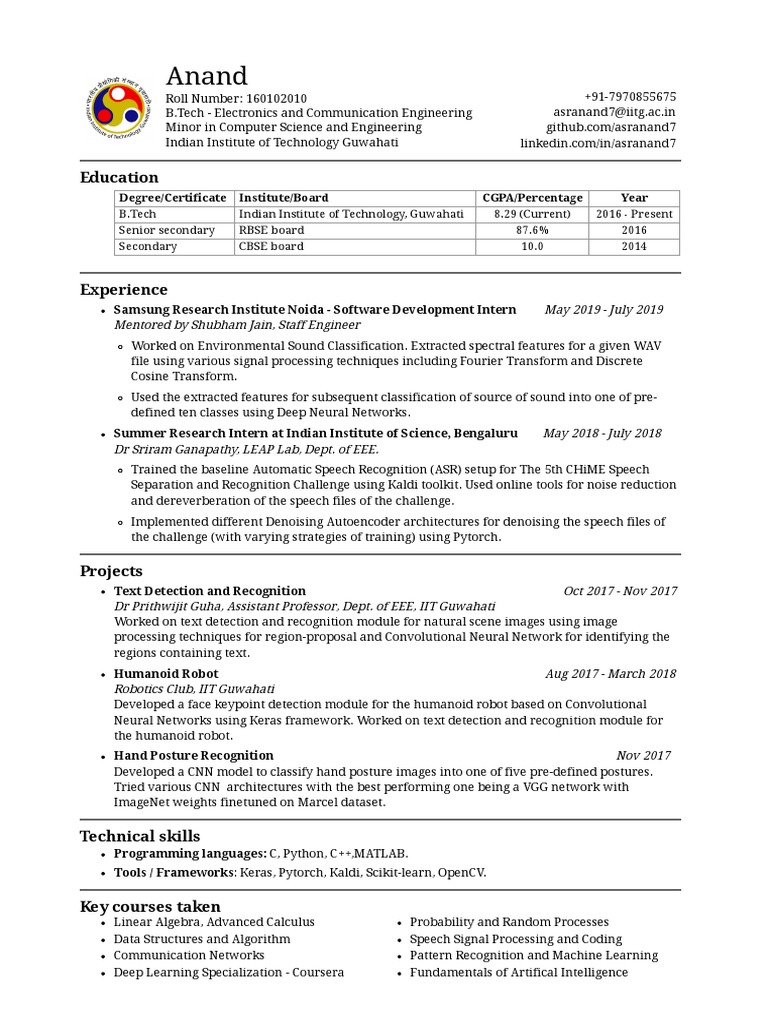 Resume 2019 | PDF | Deep Learning | Machine Learning