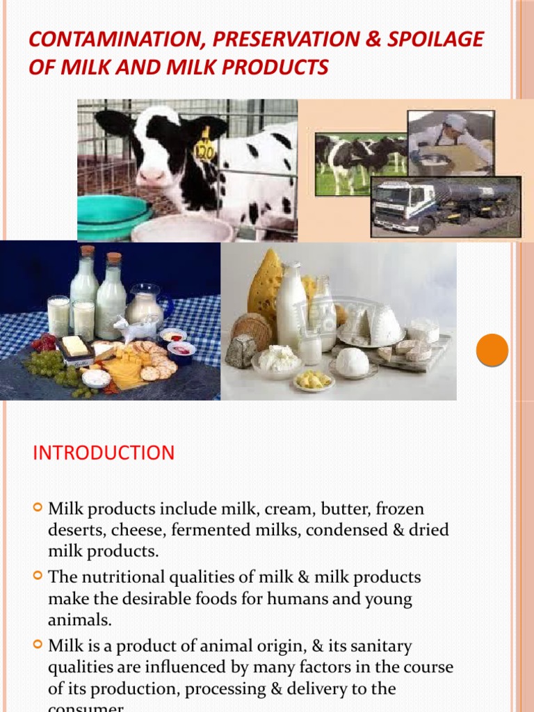 Contamination, Preservation & Spoilage of Milk and Milk Products | PDF ...