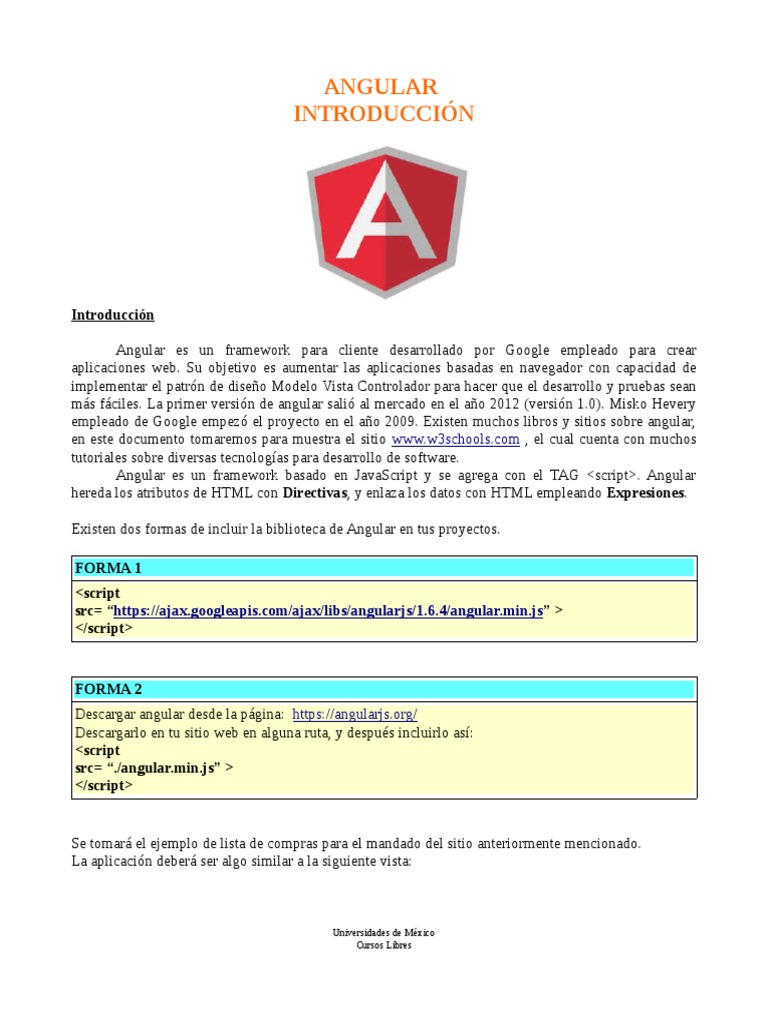 Angular Introduccion PDF | PDF | Js angular | HTML