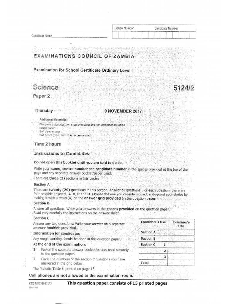 g12 Science p2 2017 | PDF