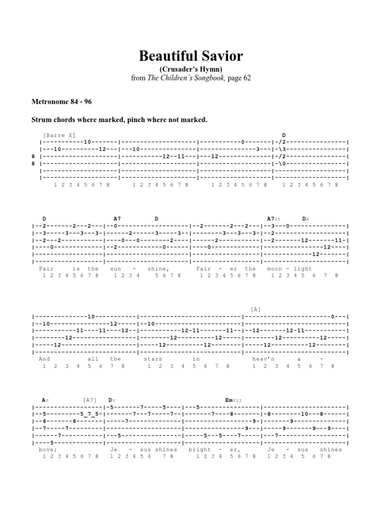 Beautiful Savior Guitar Chords | PDF | Musical Compositions