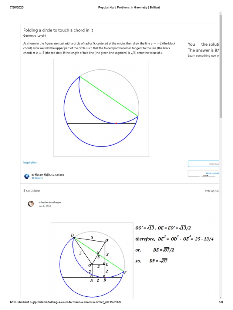 Challenging Geometry Problems on Brilliant | PDF | Circle | Triangle