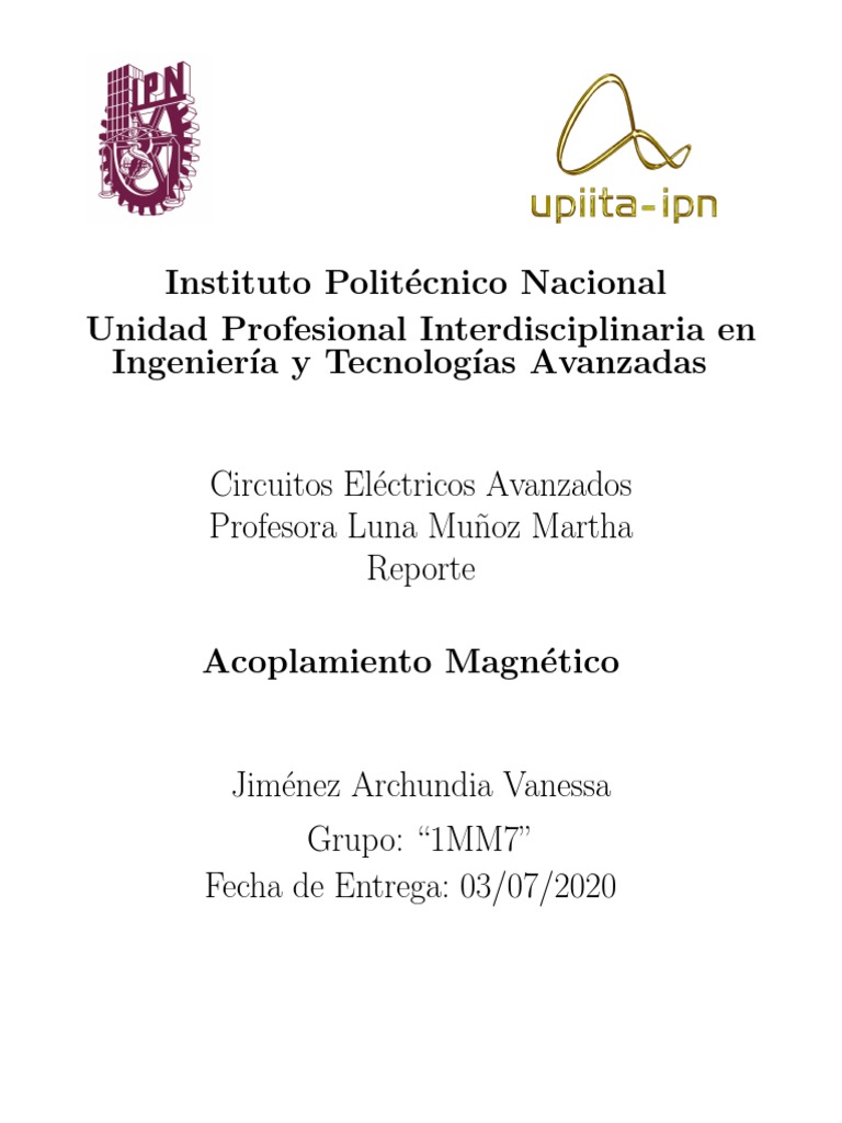 Acoplamiento Magn Tico | PDF | Inductor | Inductancia