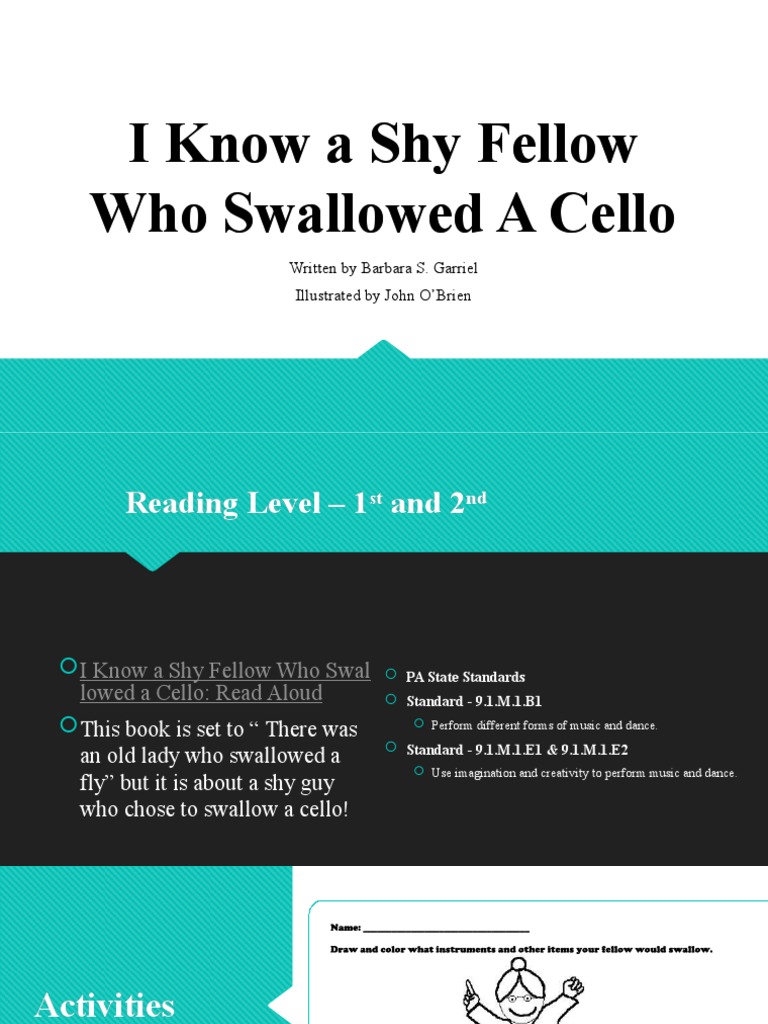 I Know A Shy Fellow Who Swallowed A Cello | PDF | Art | Poetry
