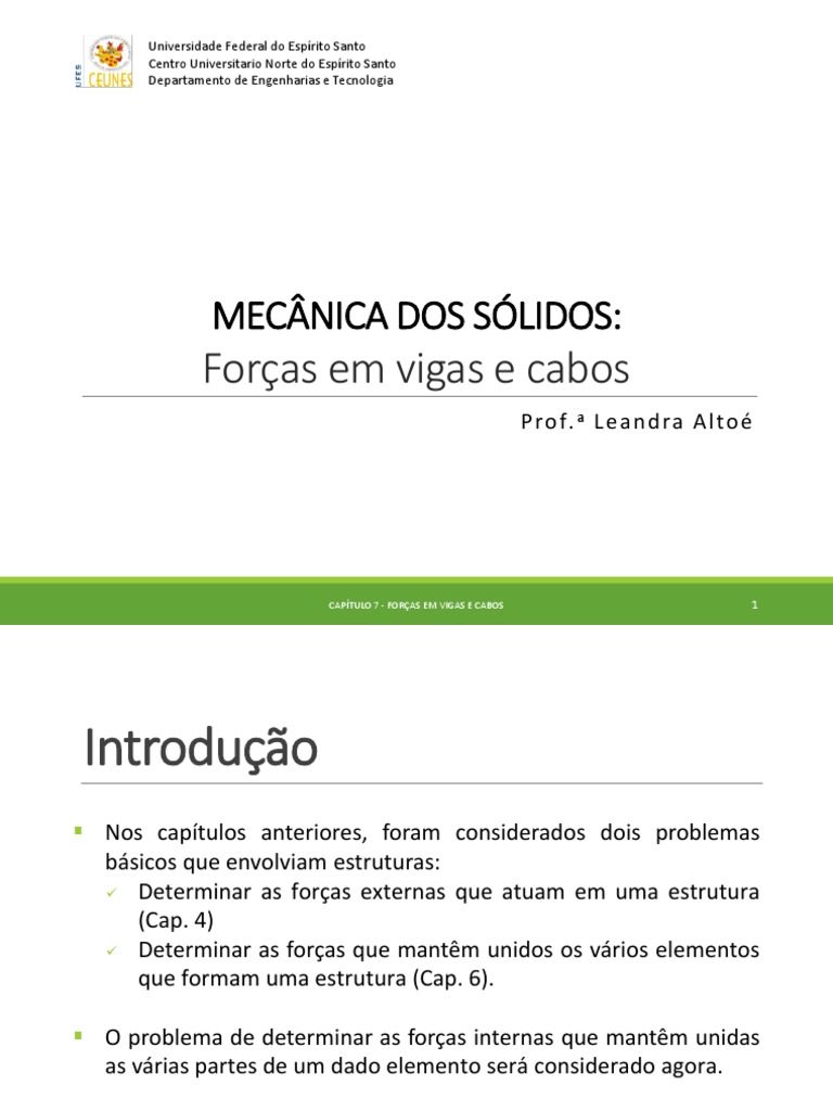 Cap 7 - For - As em Vigas e Cabos | PDF | Flexão (Física) | Viga