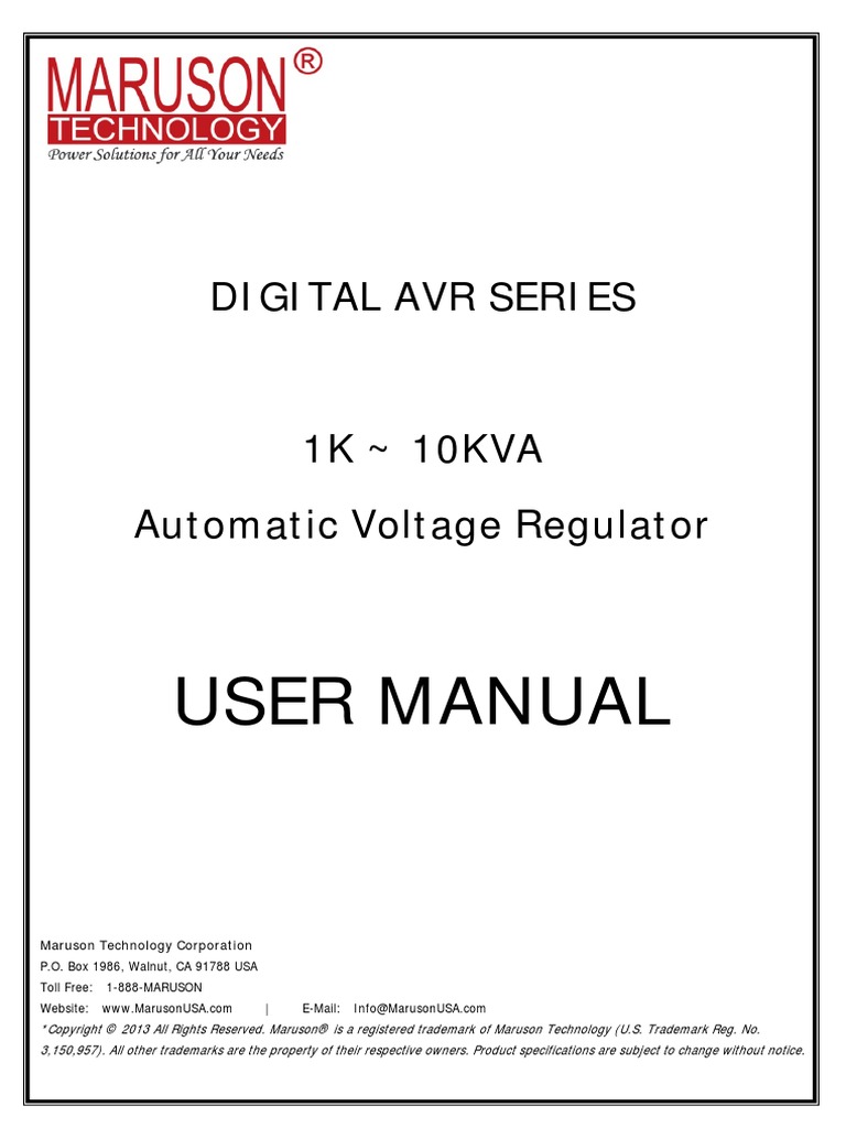 Digital AVR Manual | PDF | Mains Electricity | Electric Power