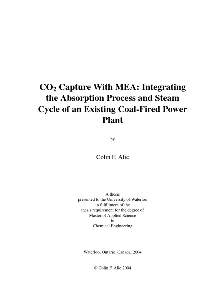 CO2 Capture With MEA | PDF | Hydroelectricity | Electricity Generation