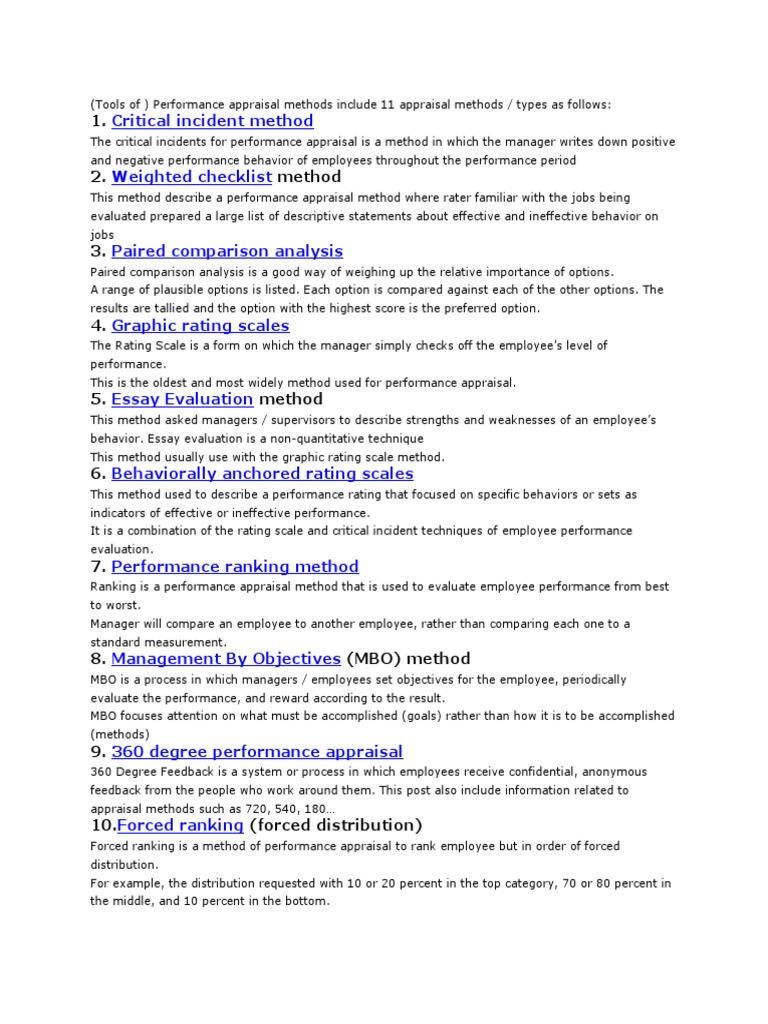 Critical Incident Method Weighted Checklist | PDF | Performance ...