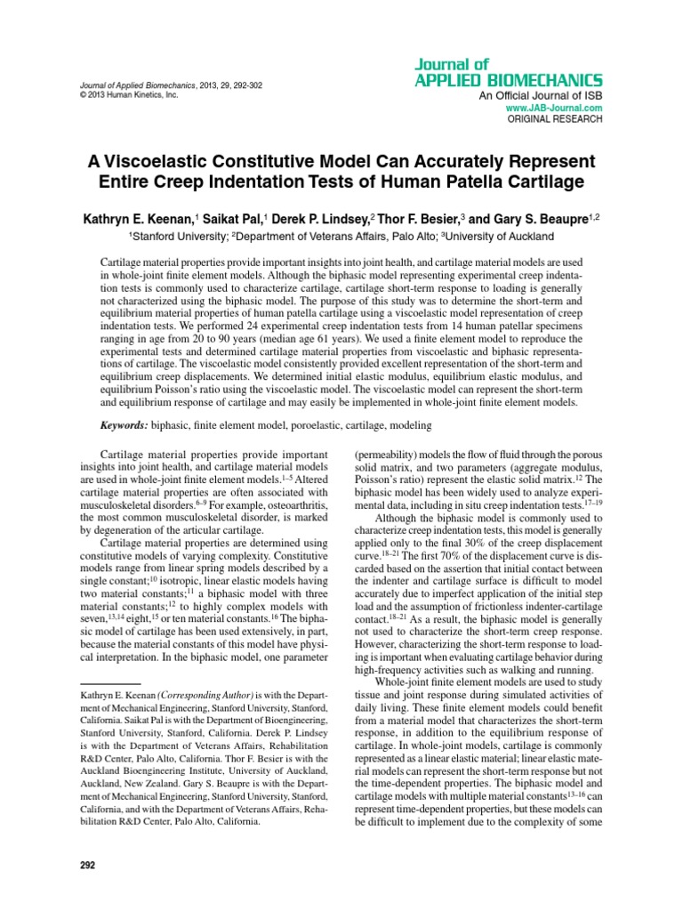 A Viscoelastic Constitutive Model Can Accurately Represent Entire Creep ...