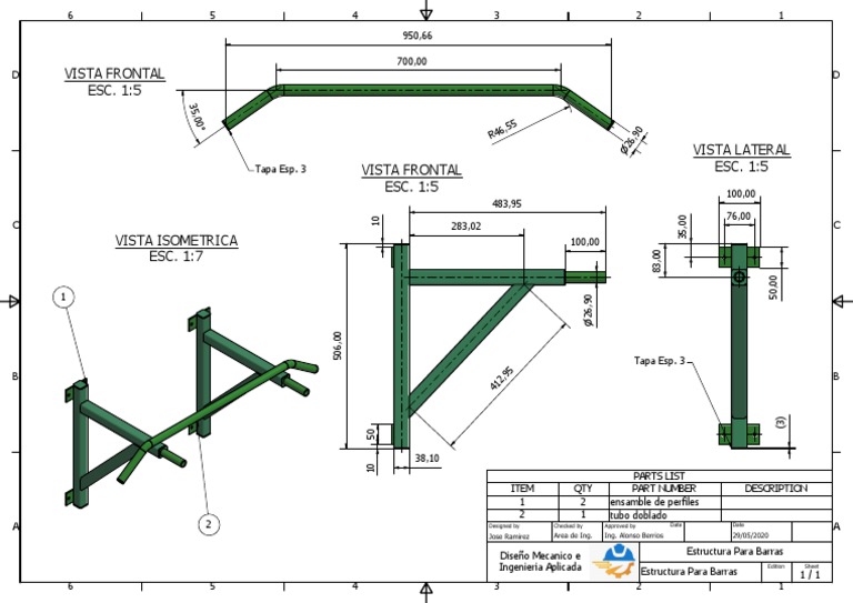 Planos de Estructura Barra | PDF