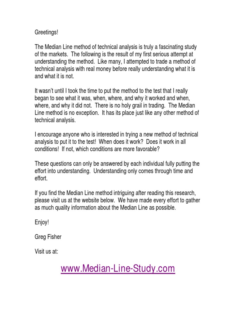 Median Line Research Greg Fisher PDF | PDF | Technical Analysis | Isaac ...