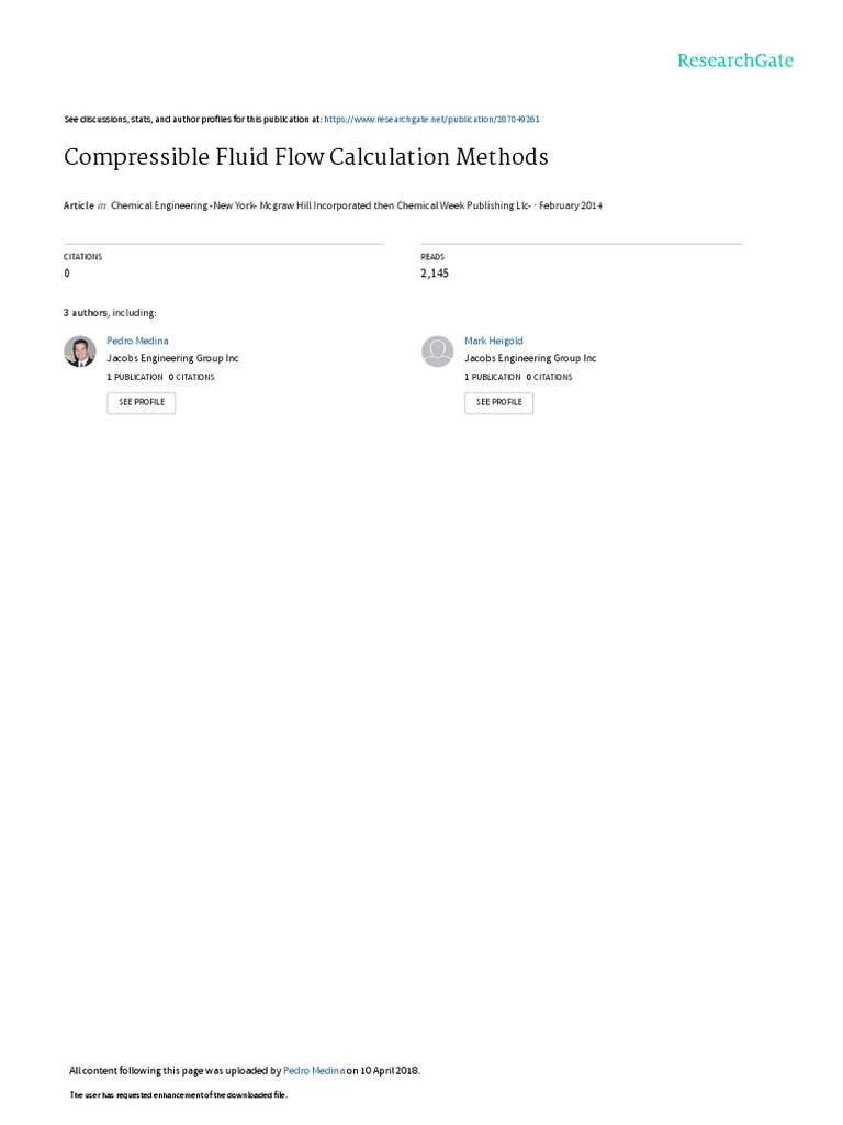 Compressible Fluid Flow Calculation Methods | Download Free PDF | Mach Number | Fluid Dynamics