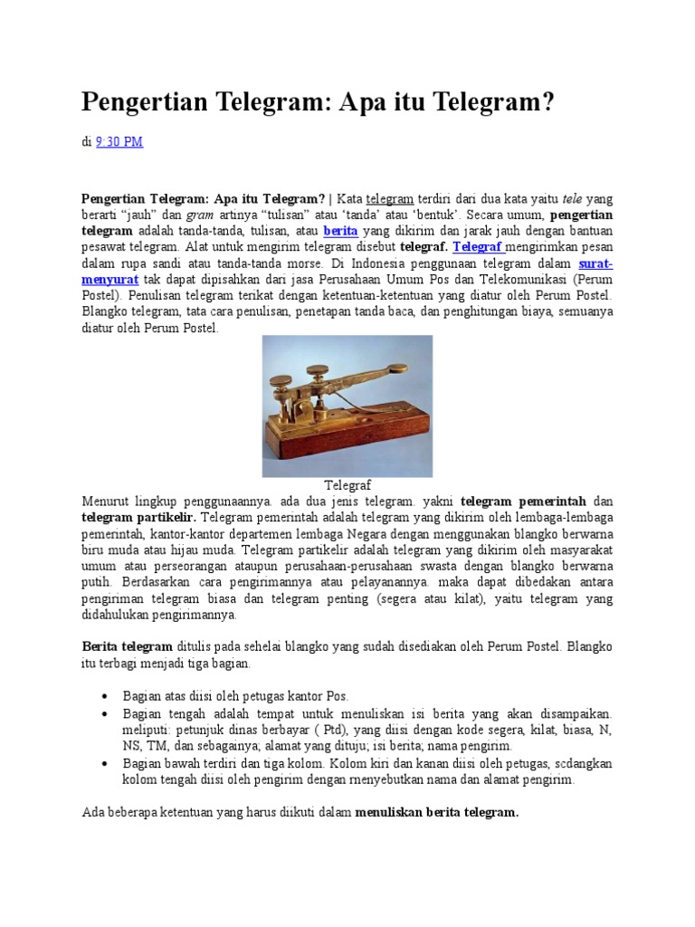 Pengertian Telegram | PDF