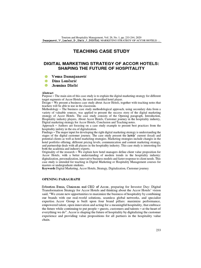 Digital Transformation at Accor Hotels: A Case Study in Strategic ...