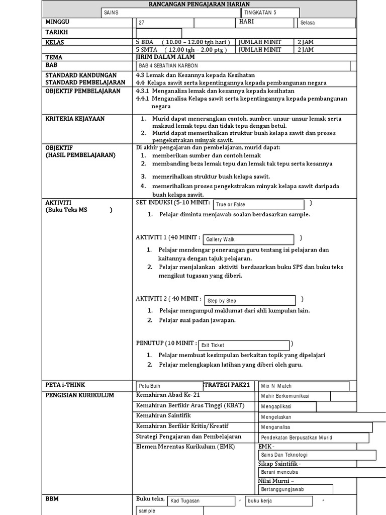 RPH 4.2 Sains f5 | PDF