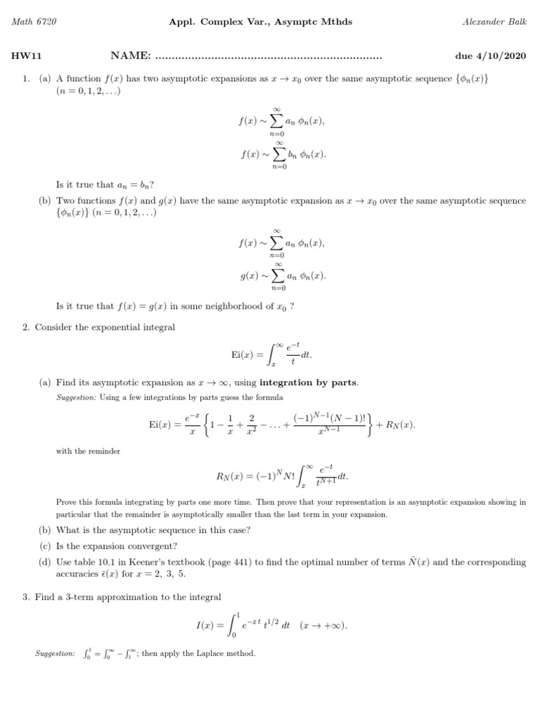Applying asymptotic methods to complex analysis problems | PDF | Discrete Mathematics ...