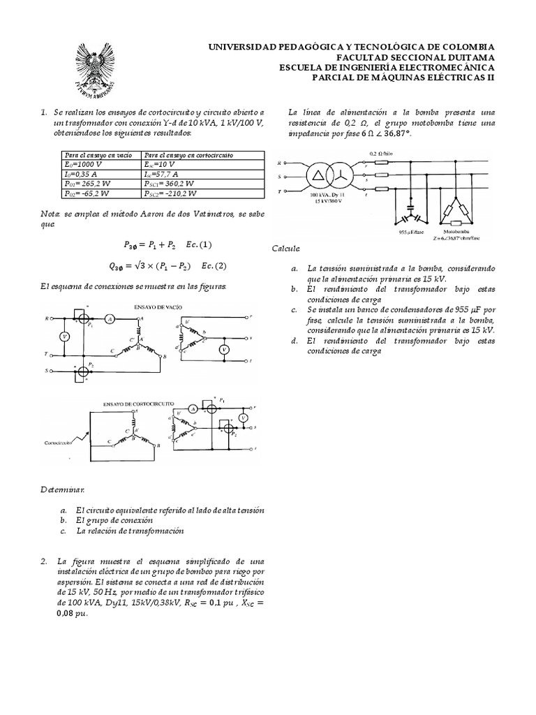 Solucion 2 Eval Maquinas 2 PDF | PDF | Transformador | Electricidad