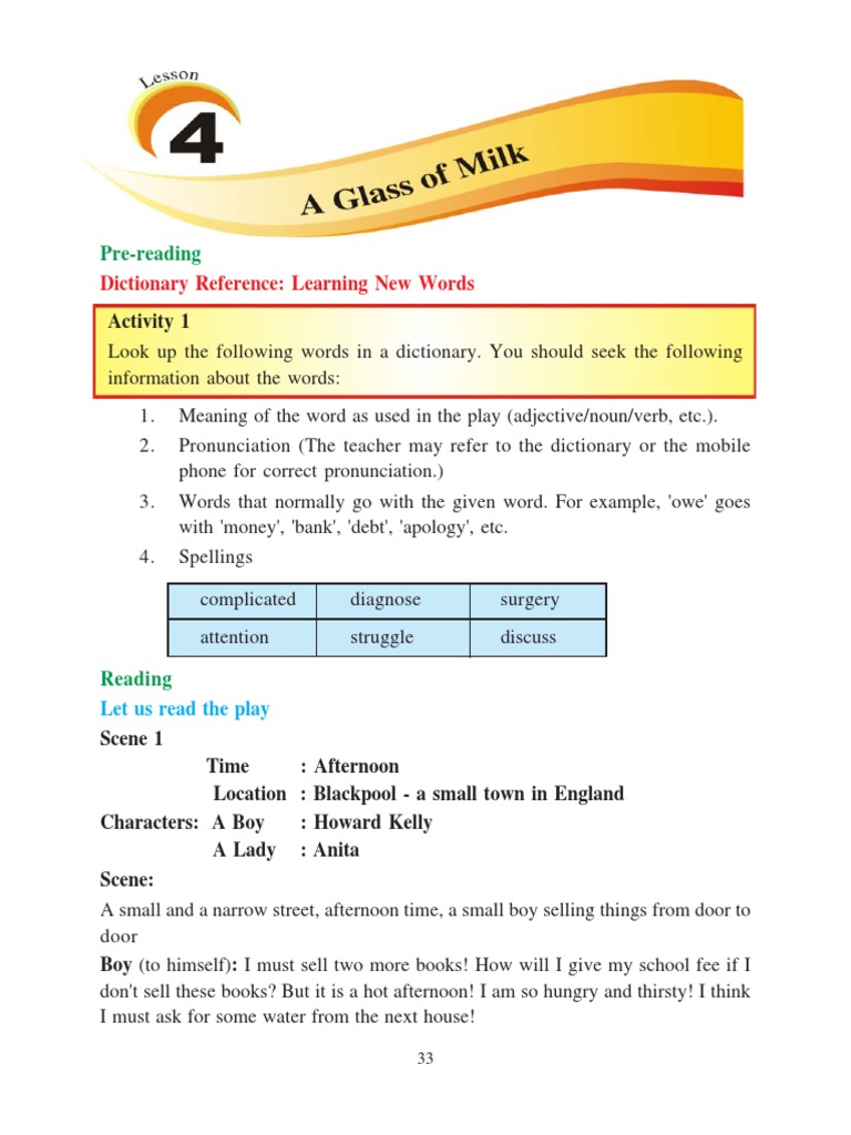 A Glass of Milk 7 Solved by Varun Kalra | PDF | Communication | Linguistics
