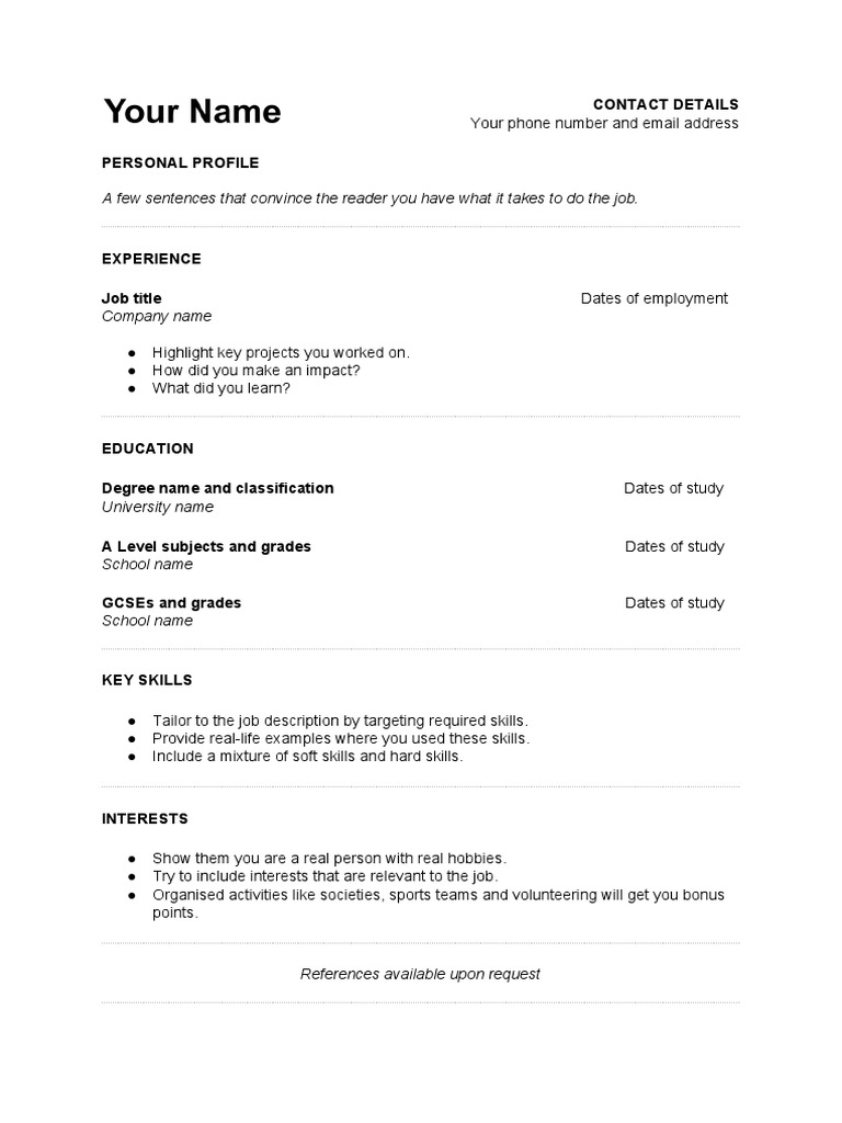 Student CV Template | PDF