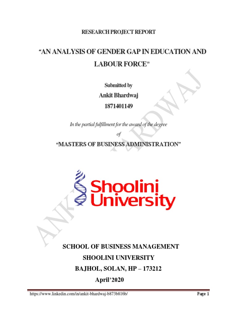 Mba Research Project Report On Women Empowerment | PDF | Labour ...