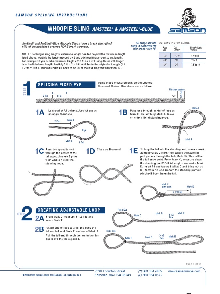 12-Strand AmSteel-Blue Whoopie Sling Splice 2008 | PDF | Rope | Equipment