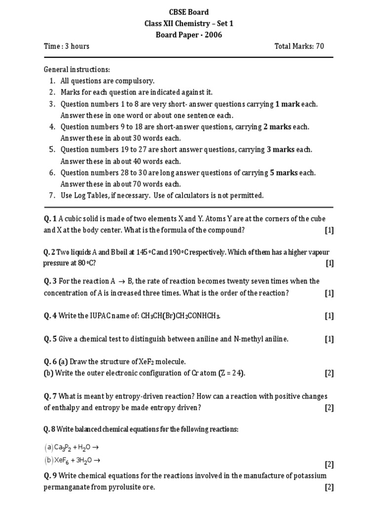 Chemistry Board Papers 2006-2017 PDF | PDF | Aldehyde | Catalysis