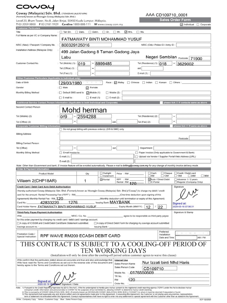 Coway-Sales-Order-Form - 2020-05-16 07-56-31 - FATMAWATY-BINTI-MOHAMMAD ...