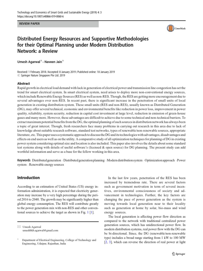 Distributed Energy Resources and Supportive Methodologies For Their Optimal Planning Under ...