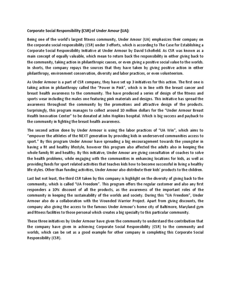 STM Assignment | PDF | Corporate Social Responsibility | Clothing