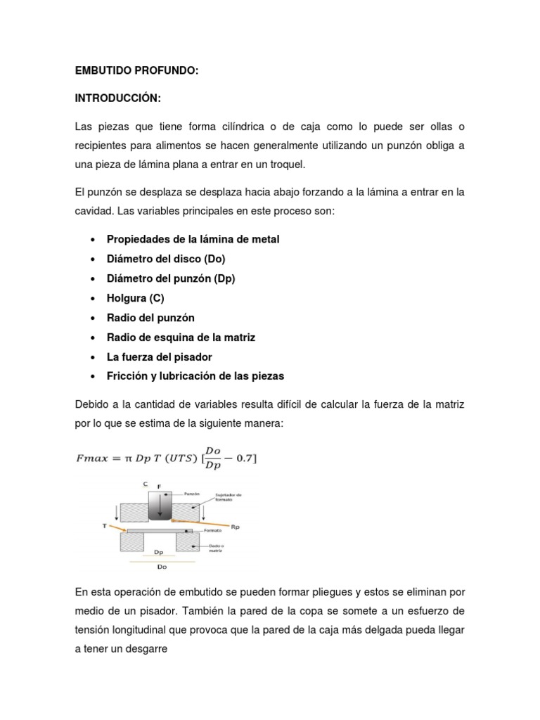 Embutido Profundo | PDF