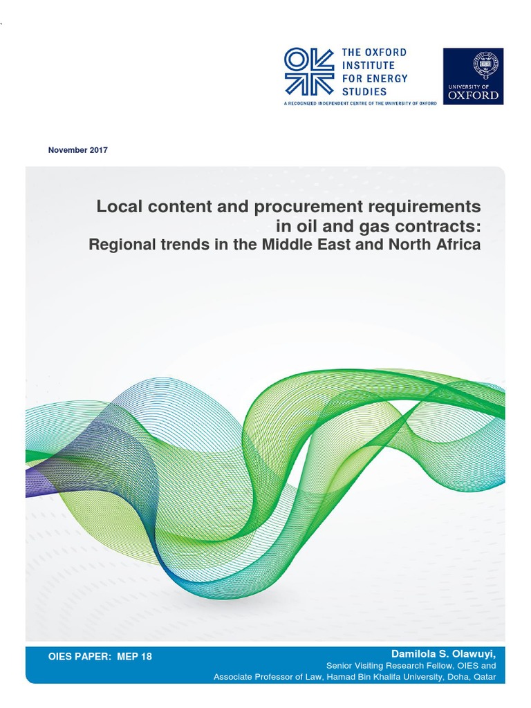 Local Content and Procurement Requirements in Oil and Gas Contracts ...