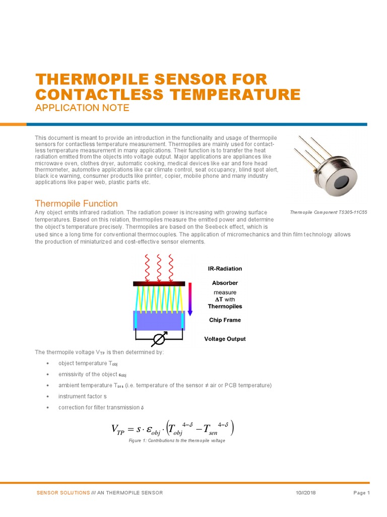 Analog Digital Thermopile Application Note PDF | PDF | Sensor ...