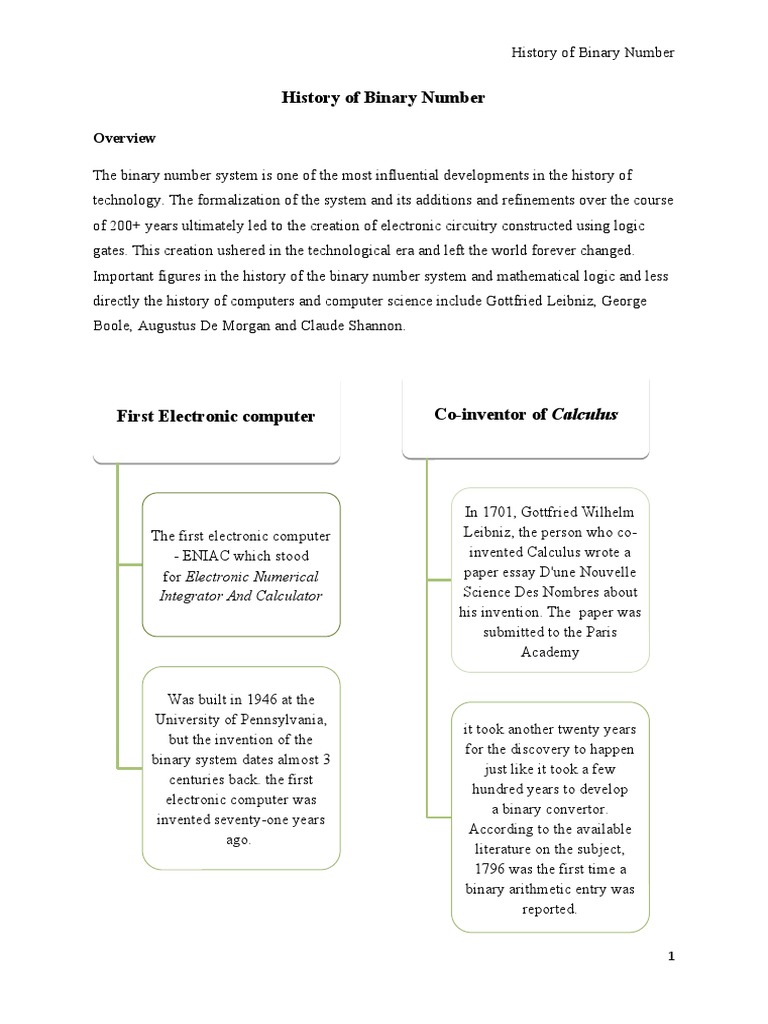 History of Binary Numbe1 | PDF | Teaching Mathematics | Science