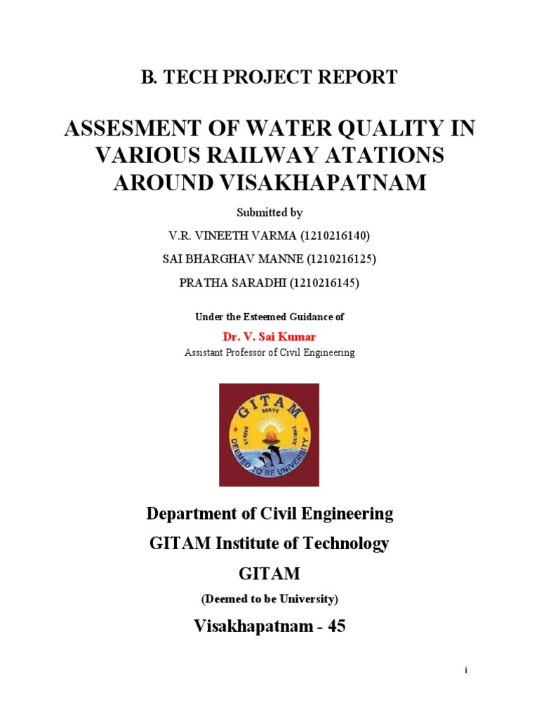 Final Report Civil Engg. Gitam | PDF | Chemical Substances | Water