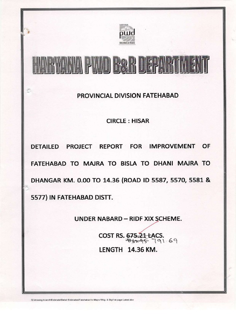 Reference DPR B&R - NABARD Loan | PDF