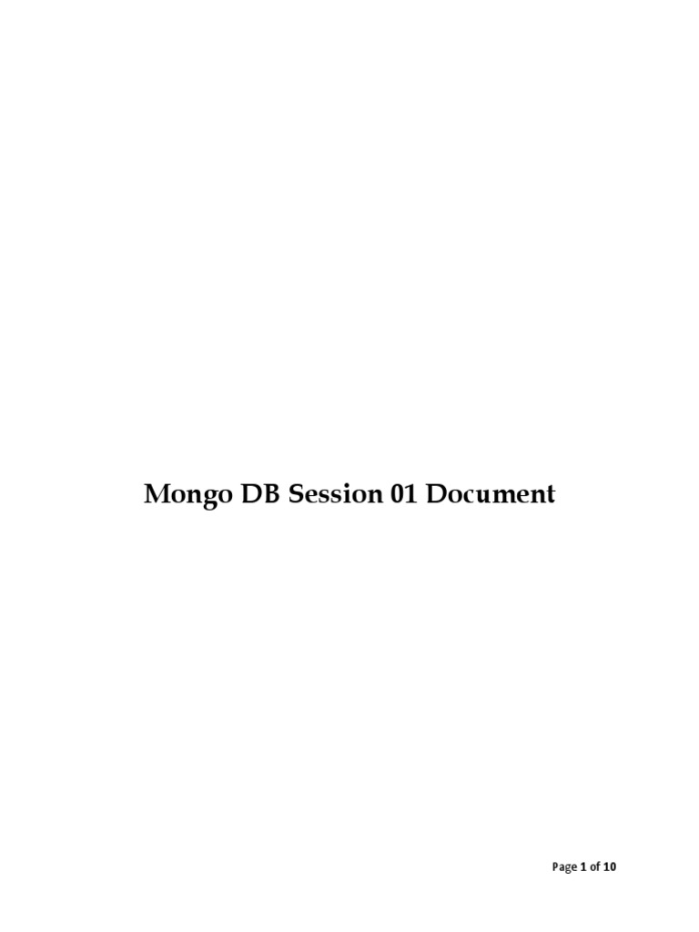 Mongo Db Session 01 Document Pdf No Sql Mongo Db