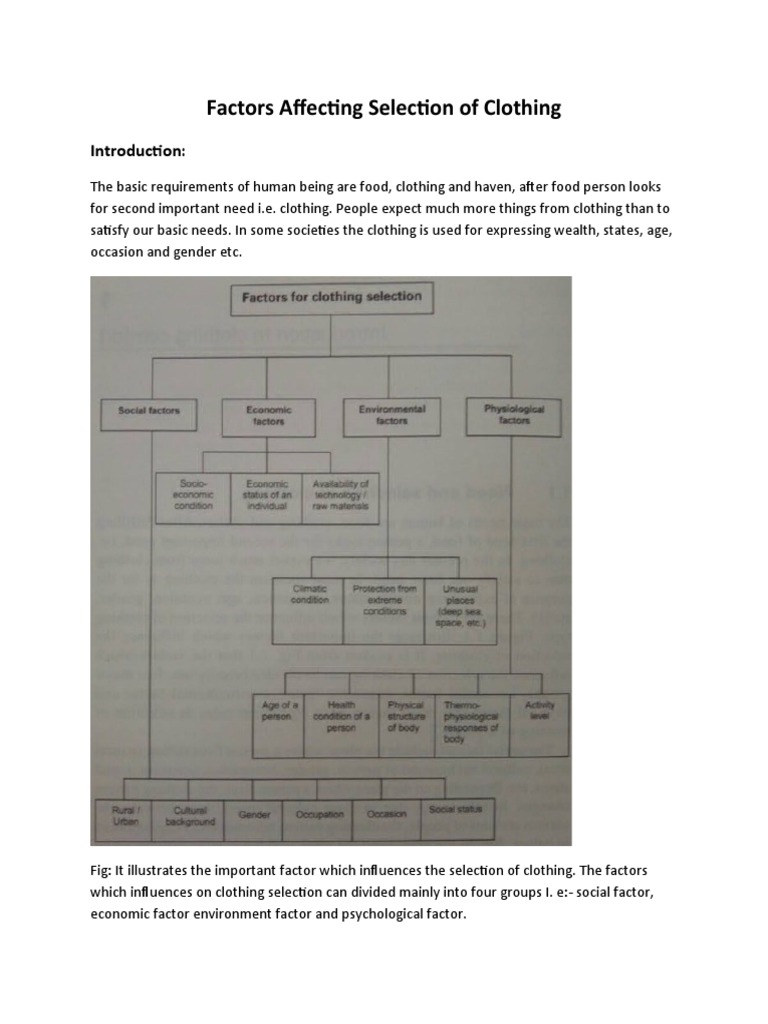 Factors Affecting Selection of Clothing | PDF | Clothing | Gender