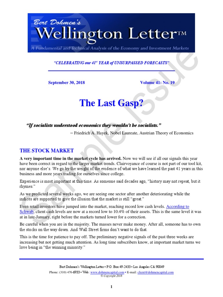 Wellington Letter September 30 2018 SampleIssue | PDF | High Frequency ...