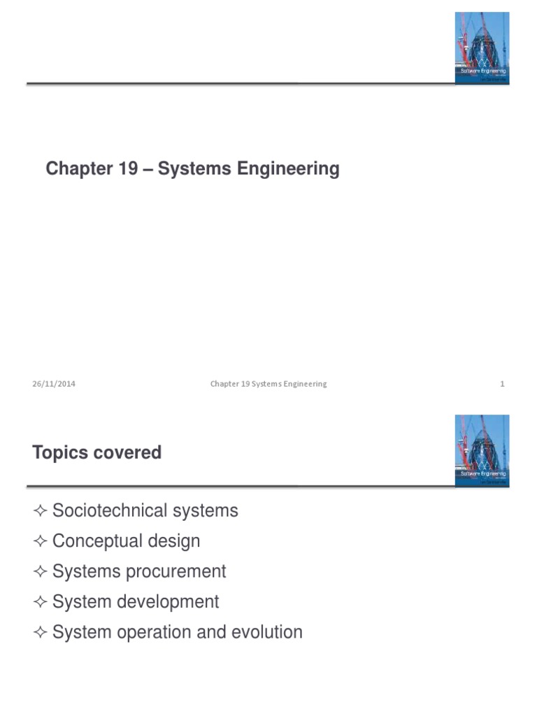 Chapter 19 Systems Engineering 1 26/11/2014 | PDF | System ...