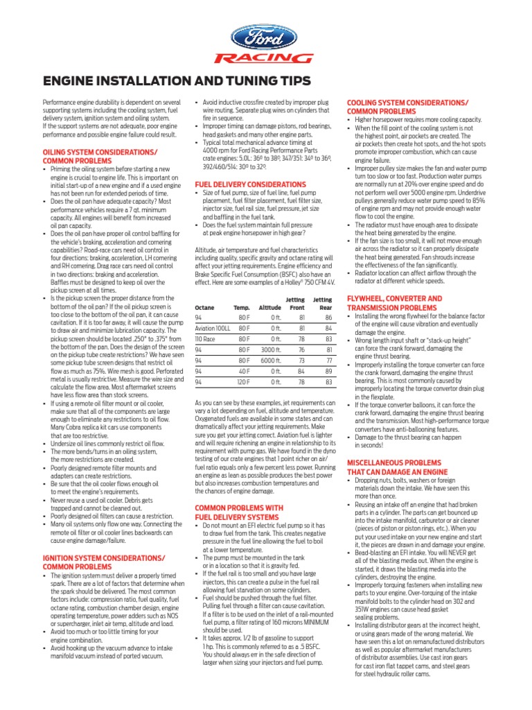 Engine Installation and Tuning Tips: Jetting Jetting Octane Temp ...