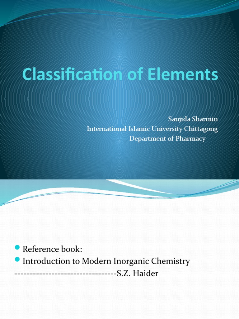 Classification of Elements | PDF | Periodic Table | Ion