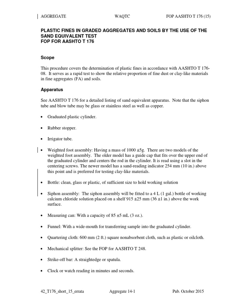 Plastic Fines in Graded Aggregates and Soils by The Use of The Sand ...